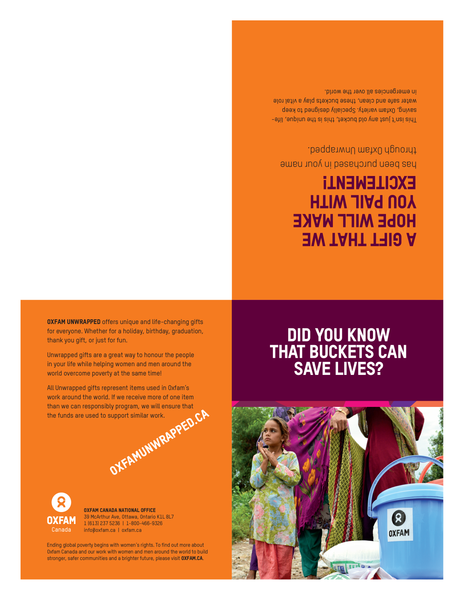 Oxfam Bucket – Oxfam Canada Unwrapped